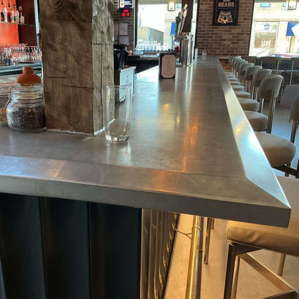 Custom Zinc Kitchen Countertops | Zinc Bar Countertops